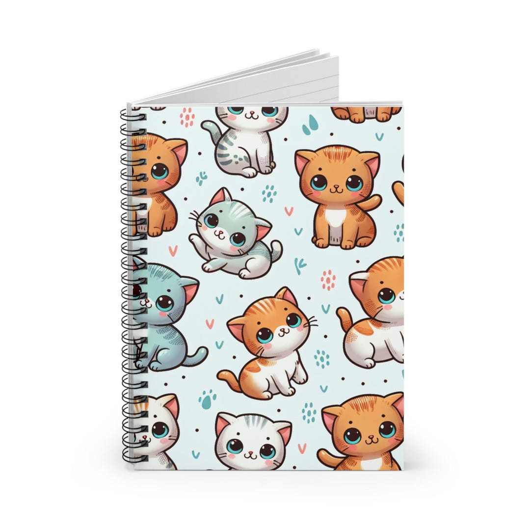 Spiral Notebook, Journal - Ruled Line Pages, Cute Kittens, Christmas ...