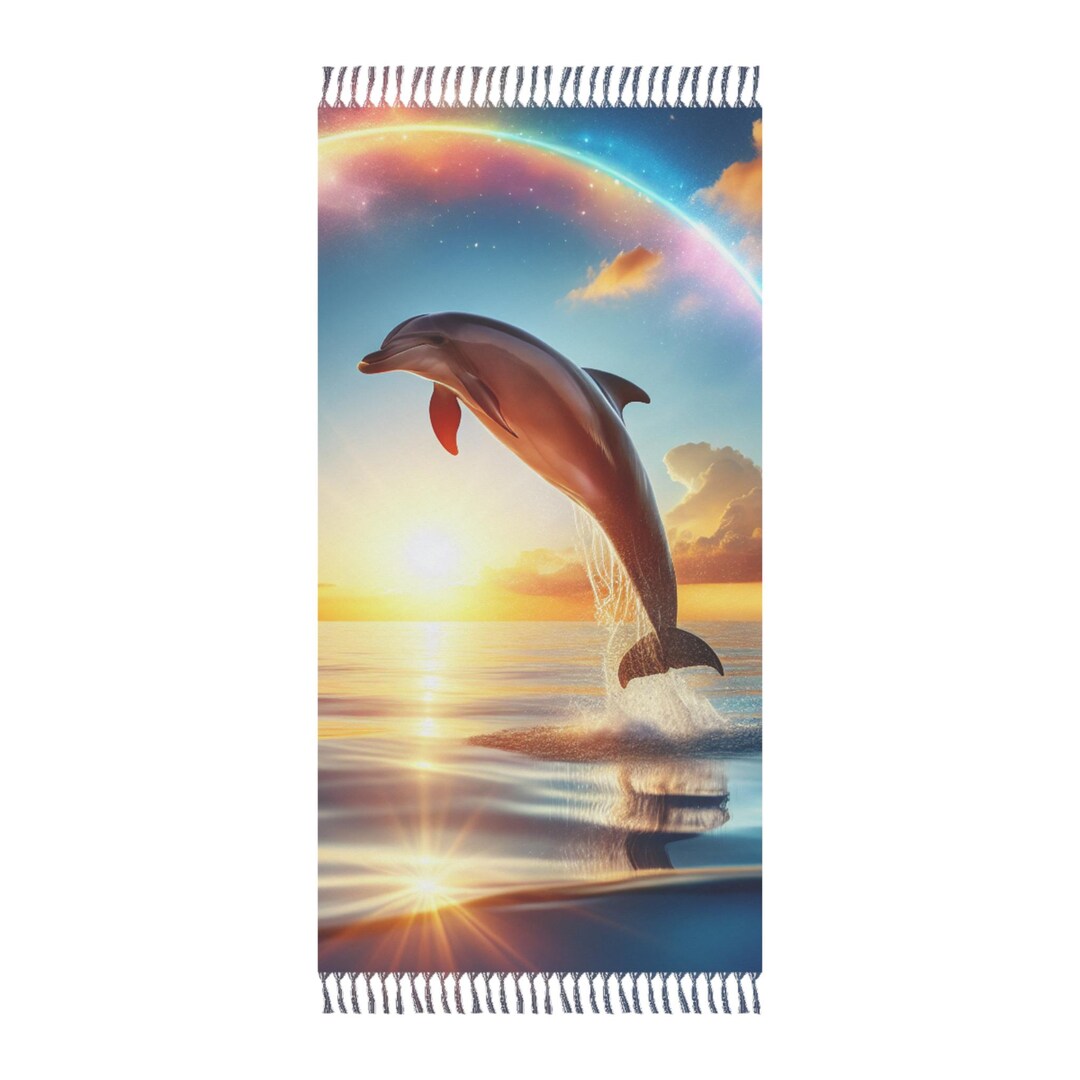 Boho Dolphin Beach Towel | Coastal Vibes, Summer Essentials, Beach ...