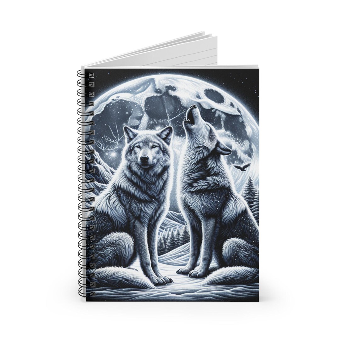 Moonlit Wolves Spiral Notebook - Aesthetic Writing Journal, Nature ...