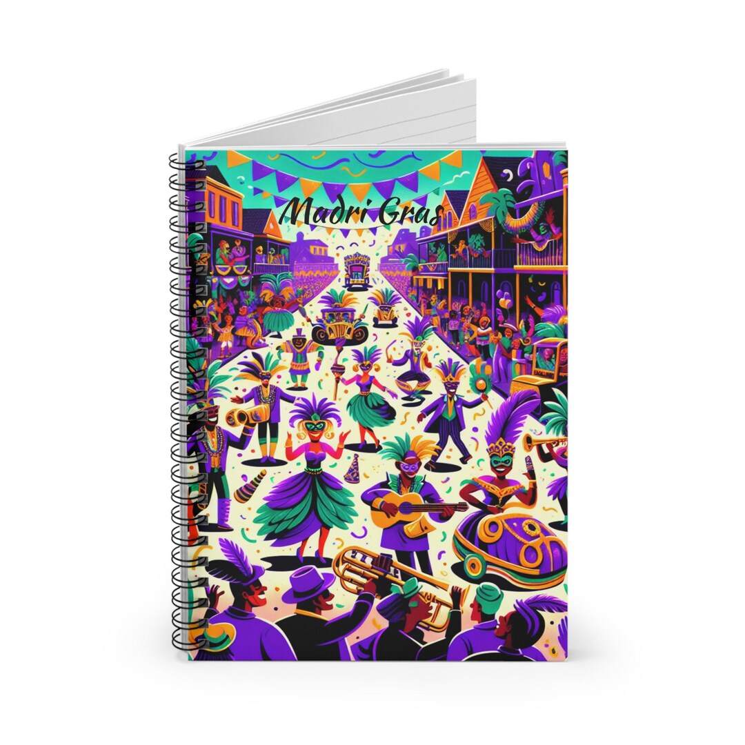 Colorful Mardi Gras Spiral Notebook - Perfect for Note-taking ...
