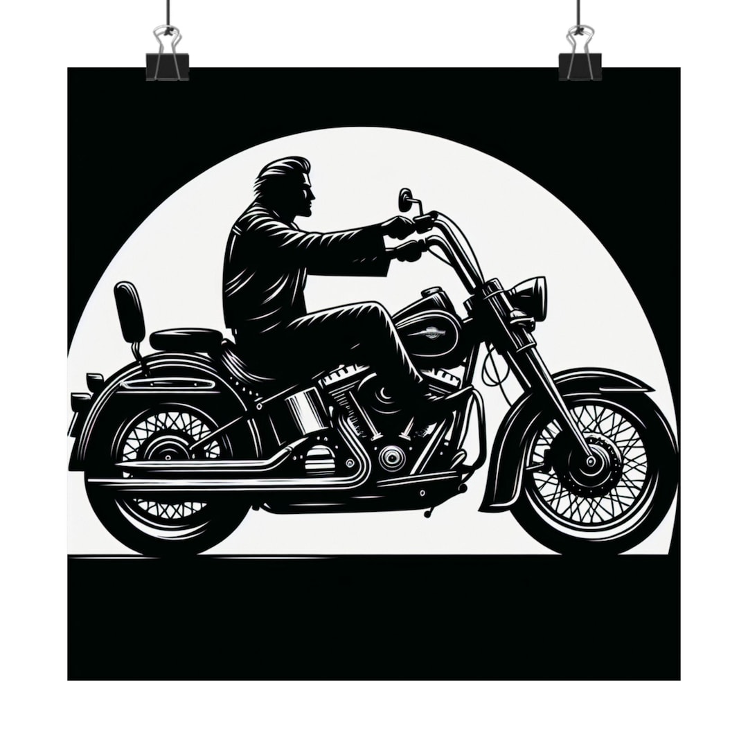 Retro Motorcycle Art Poster, Biker Decor, Matte Wall Art, Gift for ...