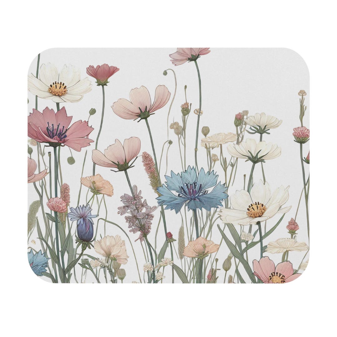 Floral Mouse Pad - Vibrant Flower Design, Office Decor, Gift for Her ...