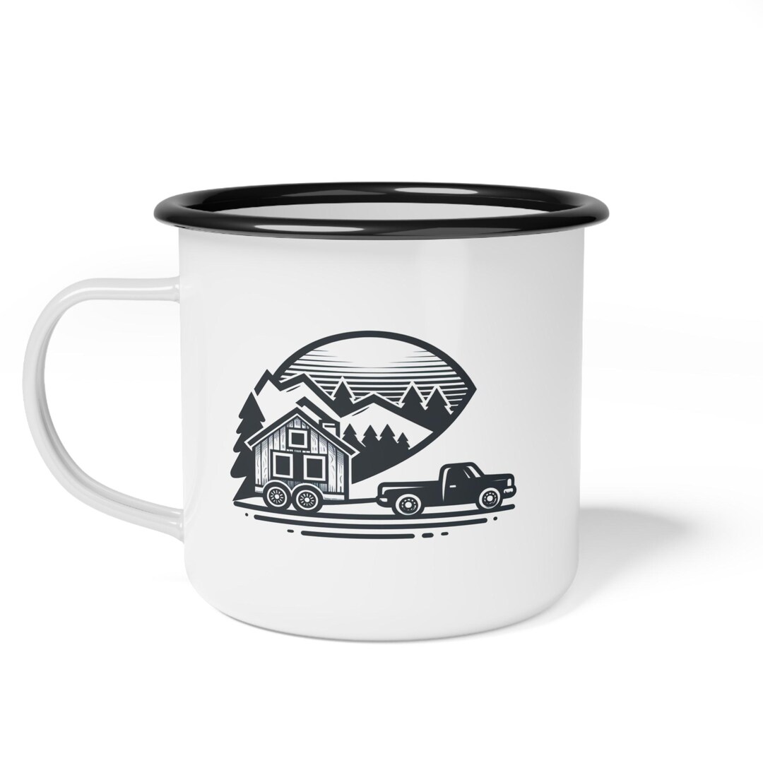 Enamel Camp Cup, Tiny House Mug, Gift - Etsy