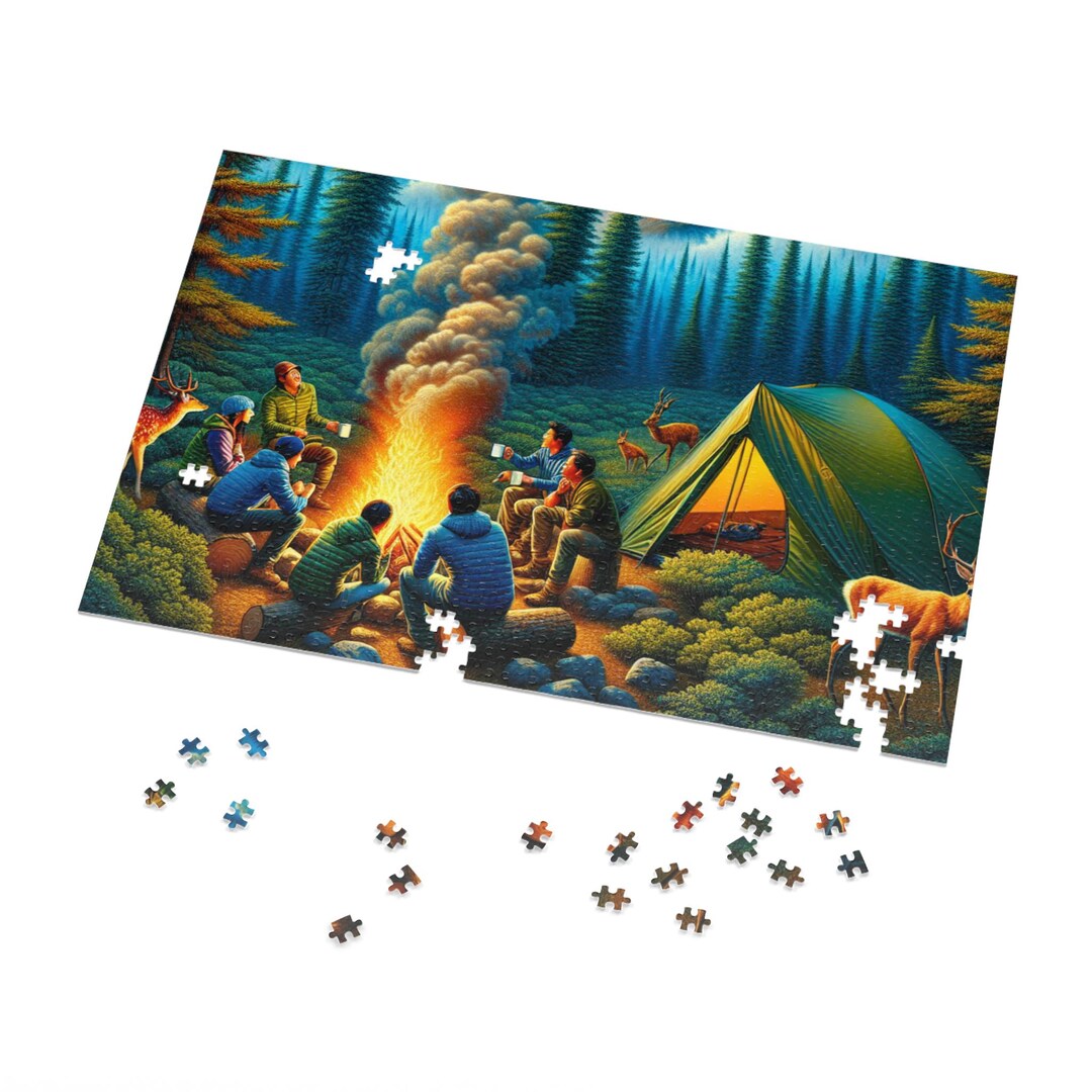 Camping Adventure Jigsaw Puzzle With Tin: Family Fun, Nature Theme - Etsy