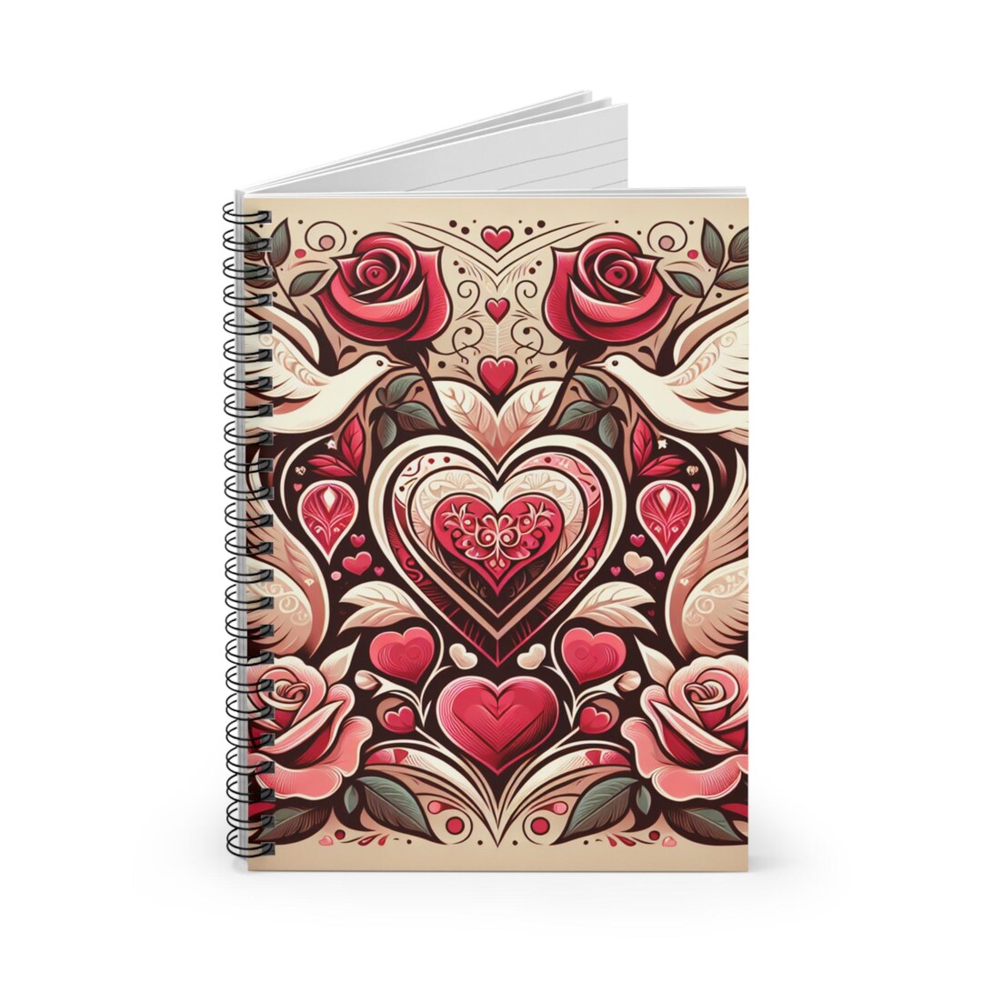 Valentine's Day Heart Journal - Spiral Notebook - Ruled Line, Notebook ...
