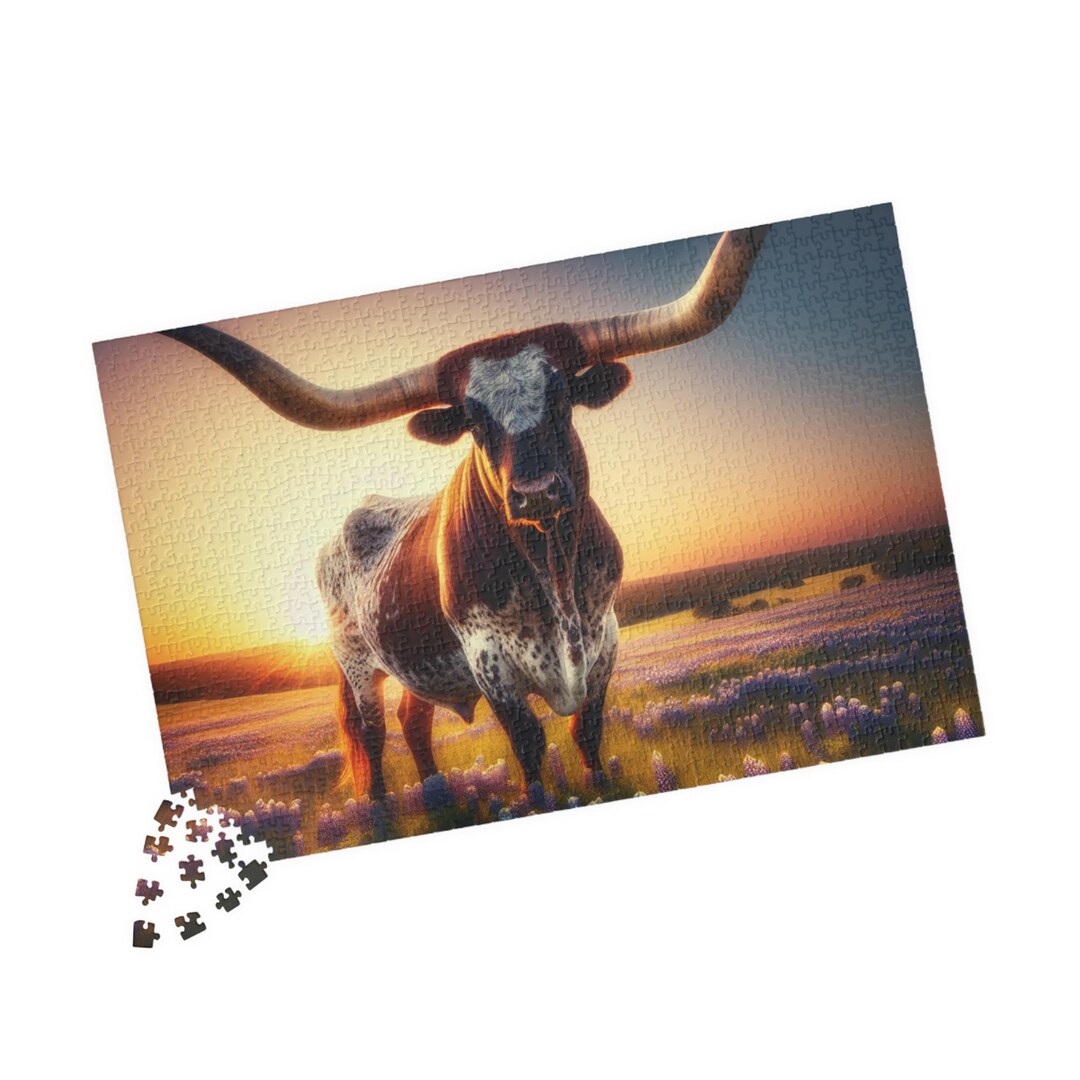 Longhorn Cow Puzzle: 1014 Piece Rustic Home Decor - Etsy