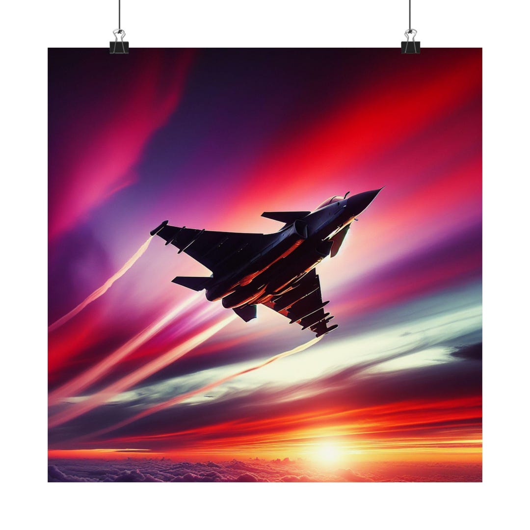 Aviation Sunset Poster: Military Jet Giclée Print - Etsy