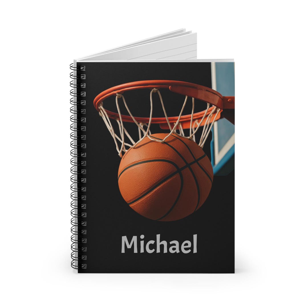 Basketball Spiral Notebook - Personalized, Sports Journal, Gift for ...