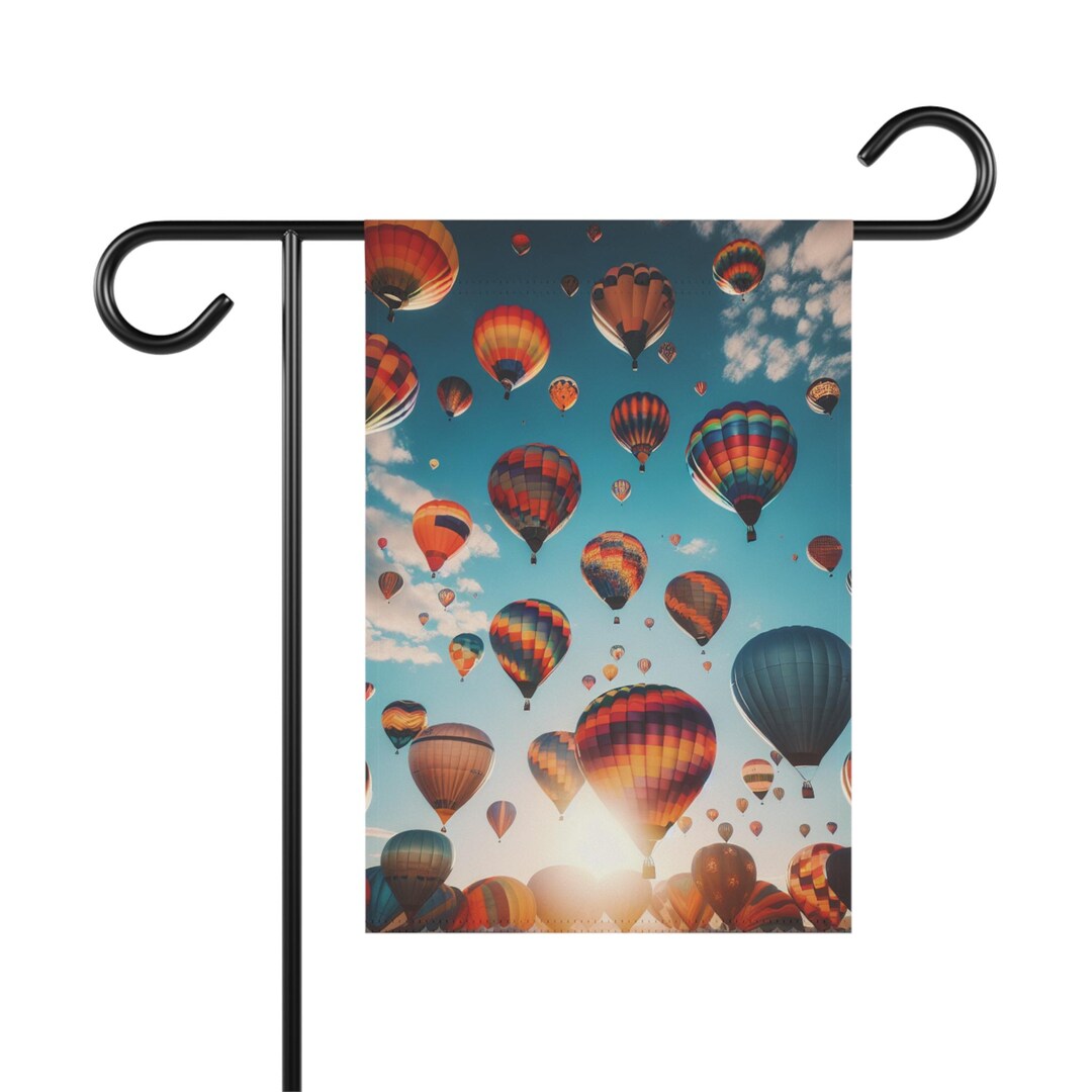 Hot Air Balloon Garden Banner: Colorful Outdoor Decor - Etsy
