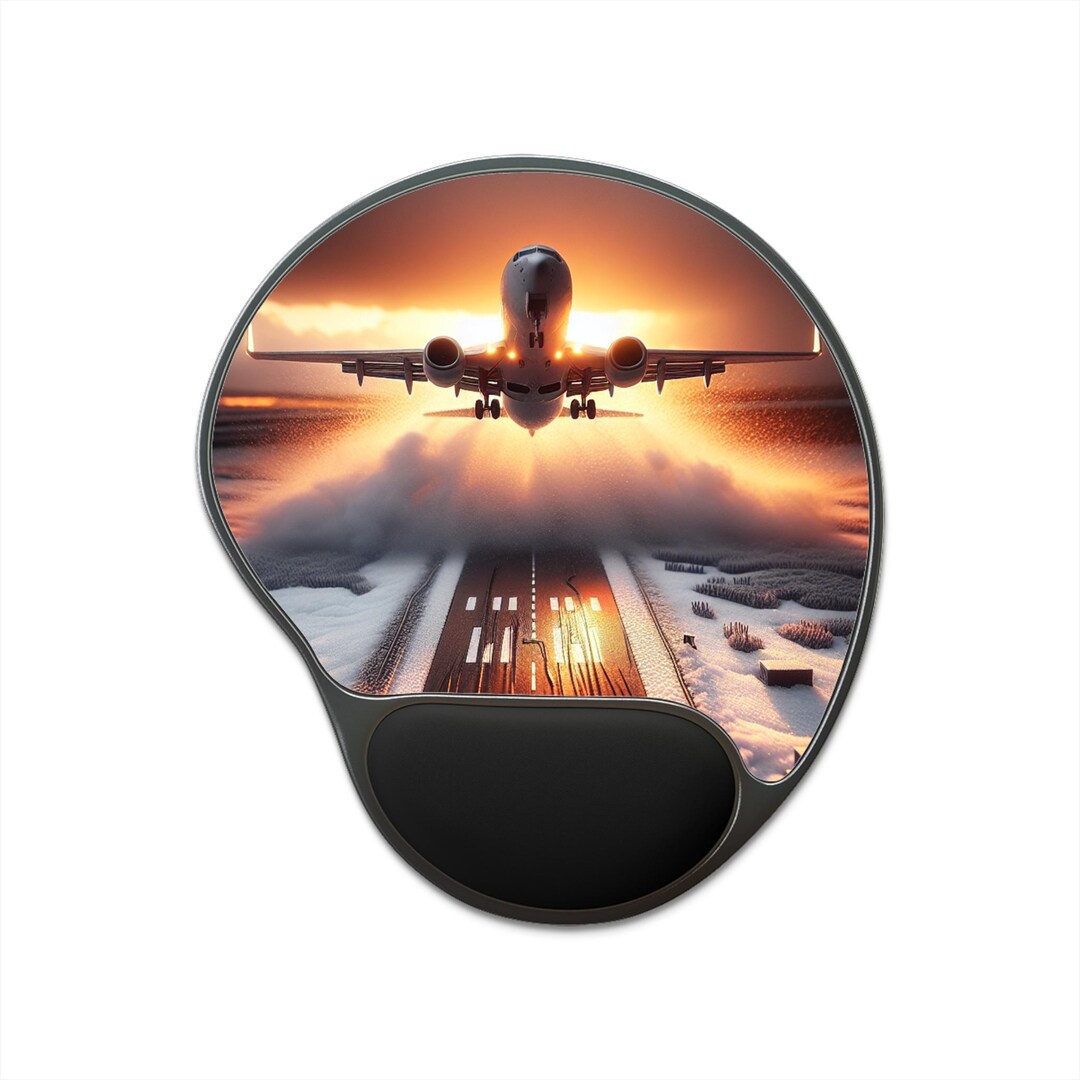 Airplane Takeoff Mouse Pad: Ergonomic Memory Foam Wrist Rest - Etsy