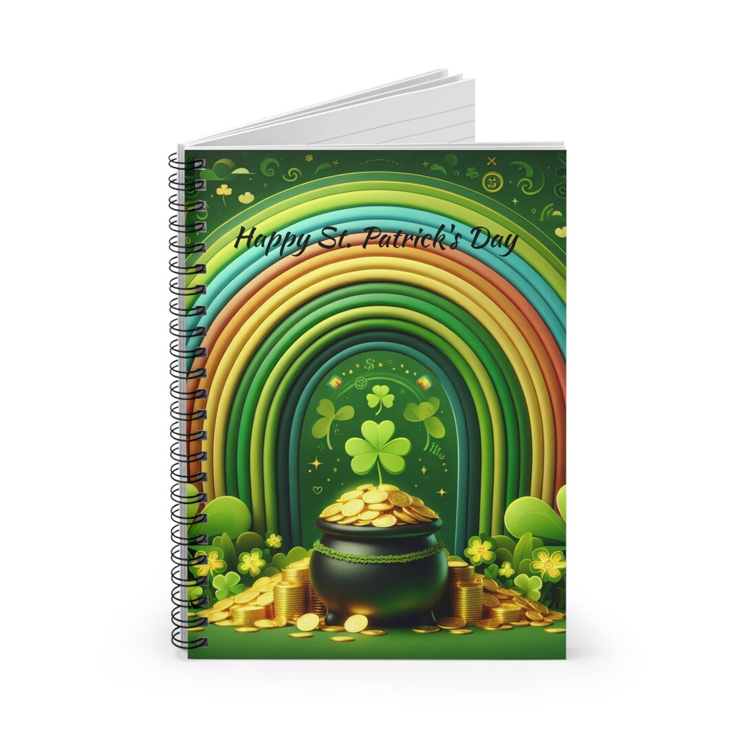 St. Patrick's Day Spiral Notebook, Lucky Notebook for Writers, Green ...