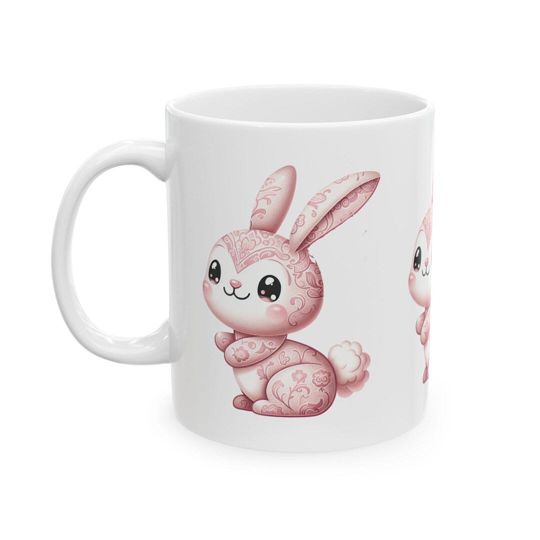 Cute Bunny Ceramic Mug Adorable Gift for Easter, Spring Decor, Coffee ...