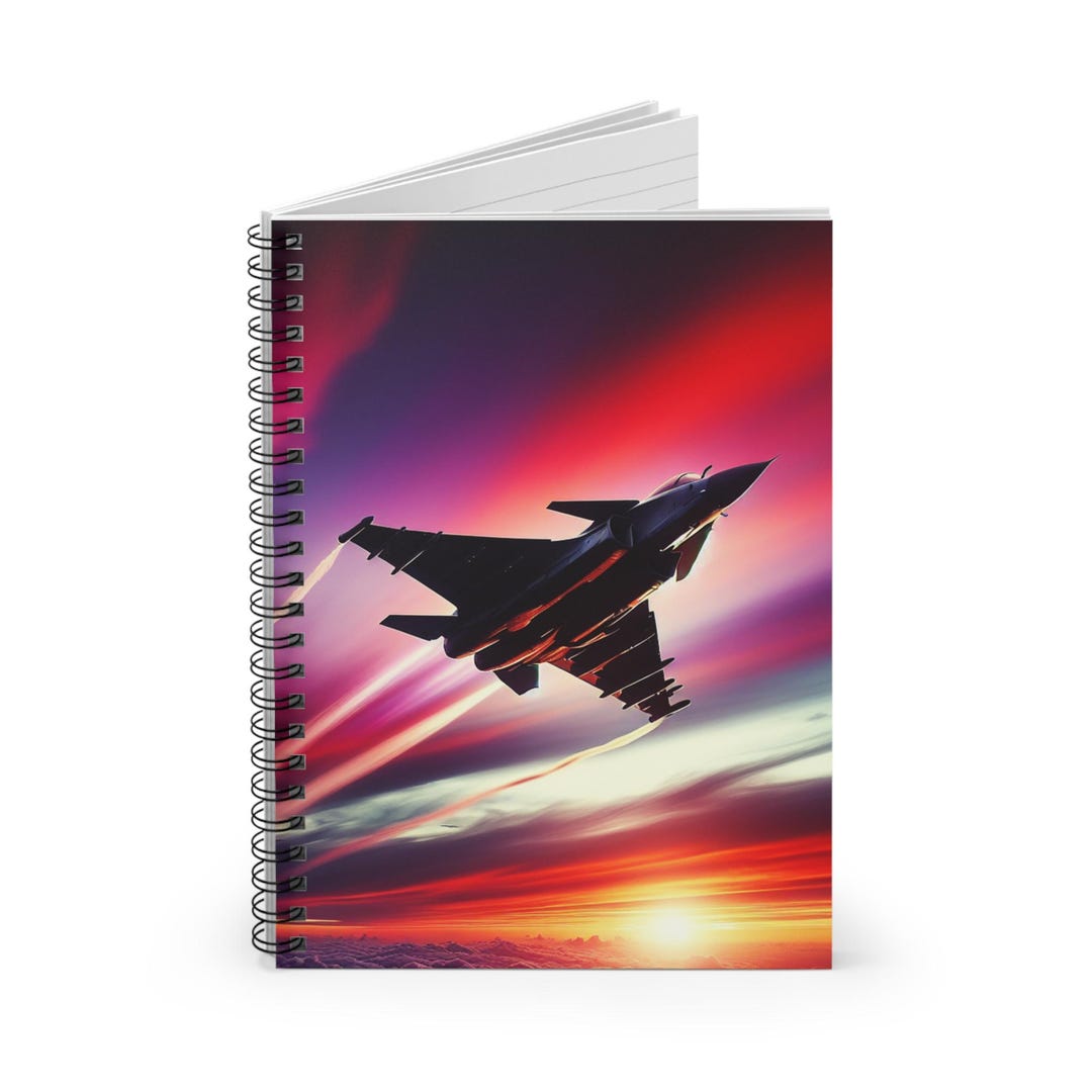 Jet Aircraft Spiral Notebook: Lined Journal, AI Design - Etsy