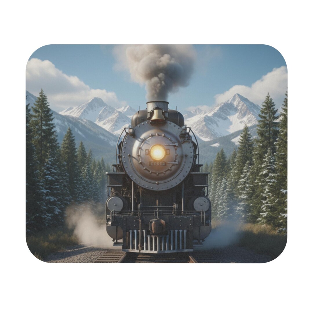 Vintage Steam Train Mouse Pad | Mountain Forest Locomotive - Etsy