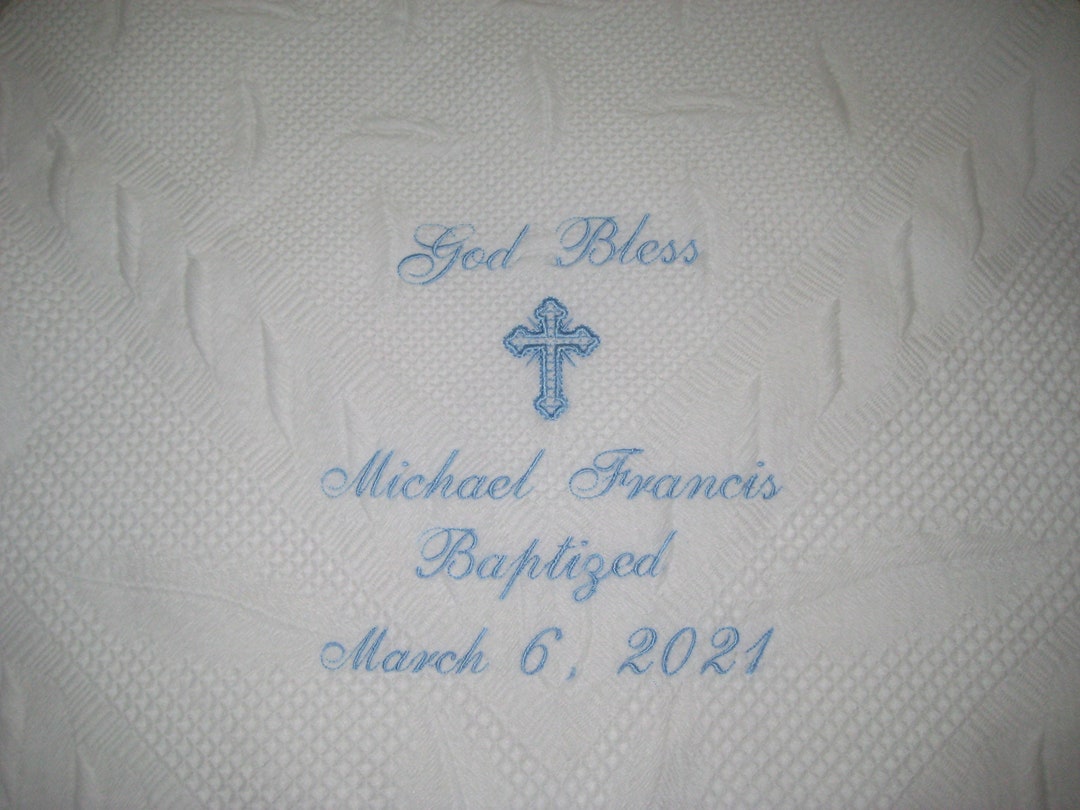 Reserved Listing for L D, Personalized Baptism Shawl Blanket ...
