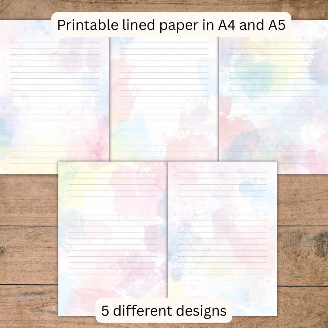 Pastel Lined Paper Stationery Bundle: Scrapbooking, Journalling ...