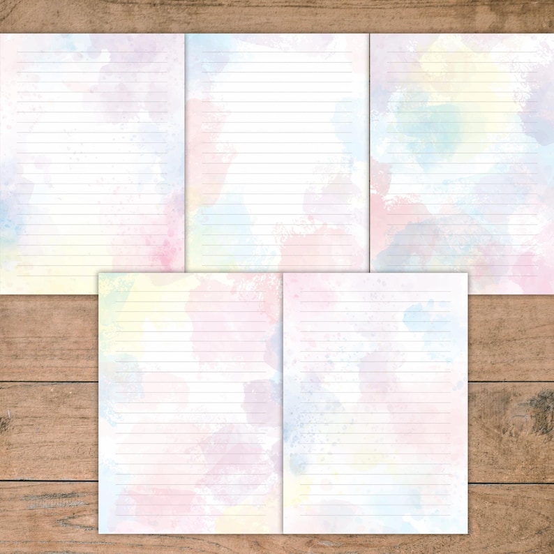 Pastel Lined Paper Stationery Bundle: Scrapbooking, Journalling ...