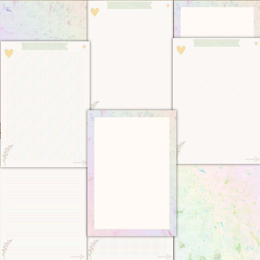 Printable Pastel Stationery Bundle- Marble & Floral A4/A5 PDF (digital ...