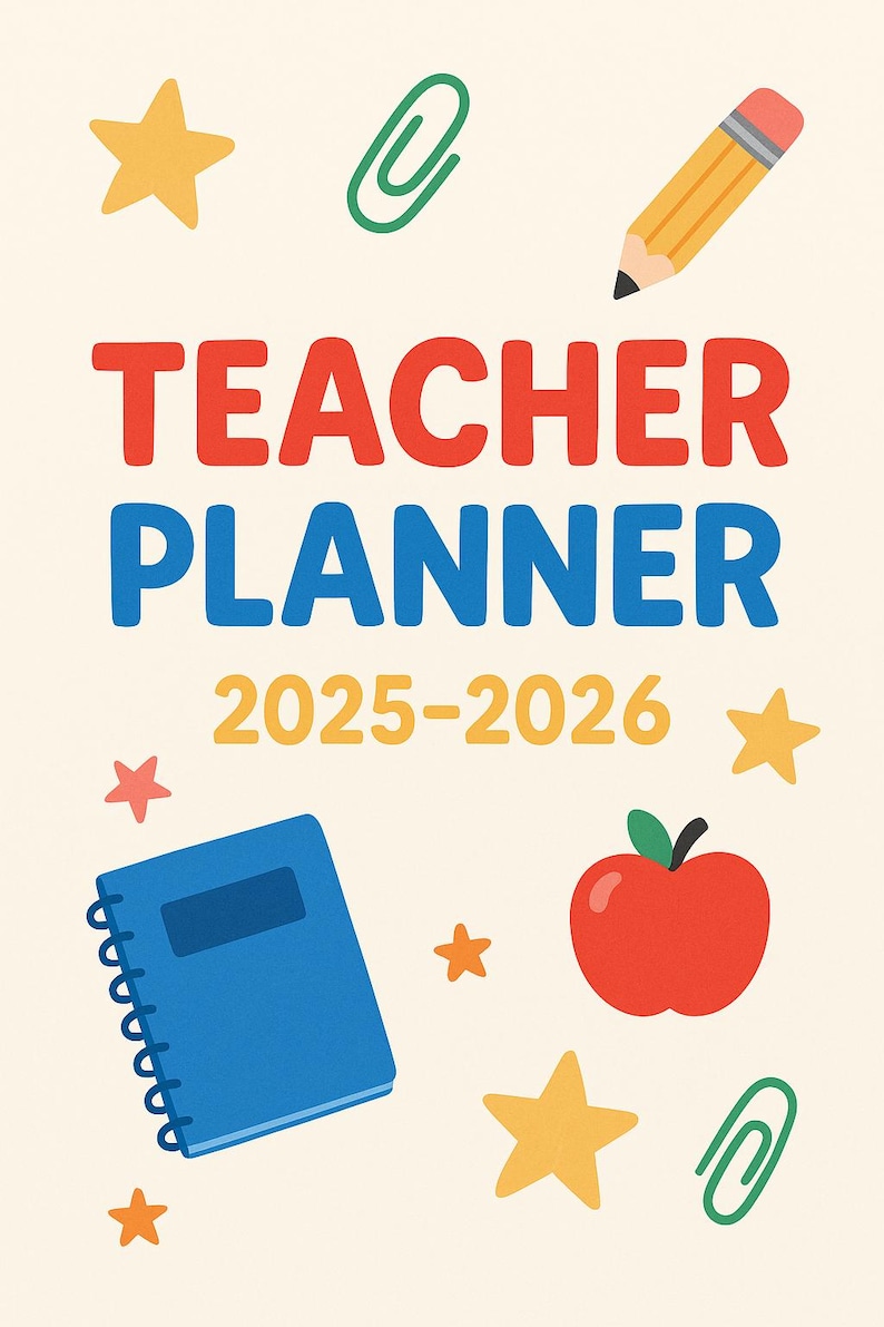 2025–2026 Teacher Planner Printable | Colorful Weekly & Monthly Lesson ...