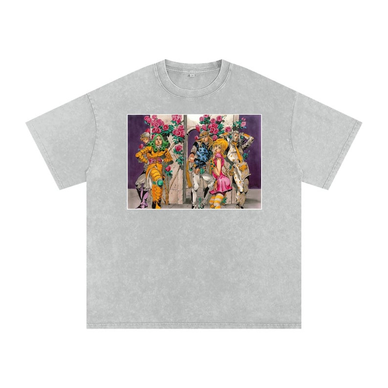 Jojo's Bizarre Adventure Steel Ball Run Acid Wash Oversize T-shirt ...