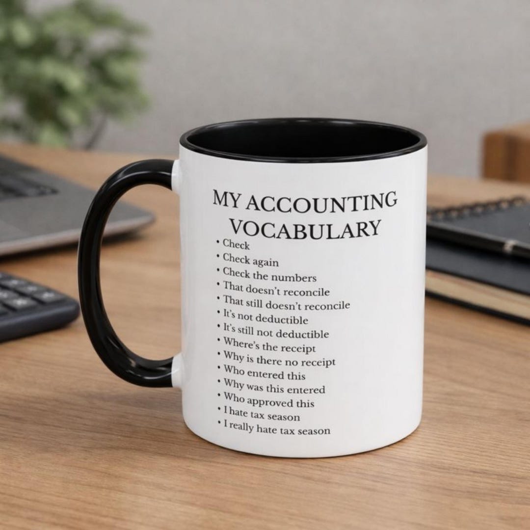 Accounting Vocabulary Mug, Funny Accountant Gift, CPA Mug, Tax ...