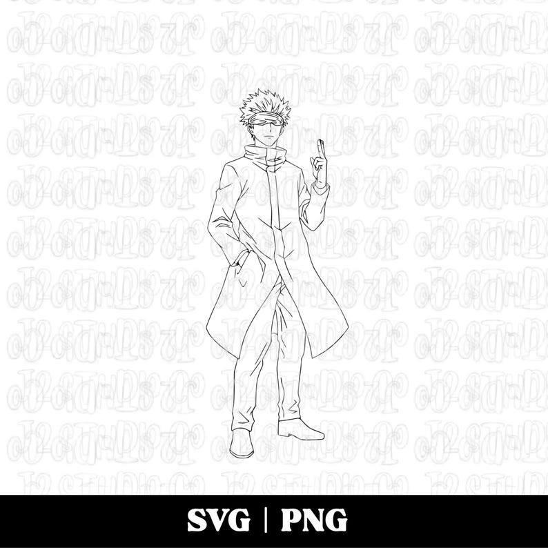 Jujutsu Kaisen Gojo Satoru SVG and PNG, Gojo Cut File Clipart - Etsy