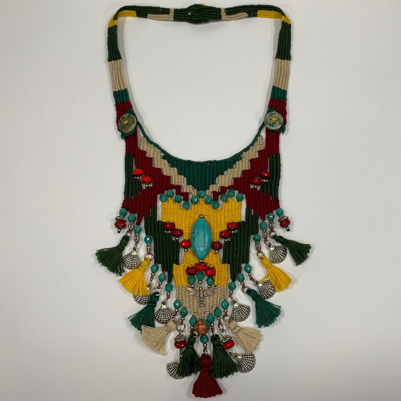 Needle Weaving Necklece Hand Woven Necklace Wool Necklace - Etsy