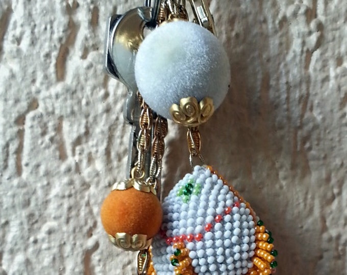 Key Chain - Beaded Key Chain - Fish Key Chain - Crocheted Fish Key ...