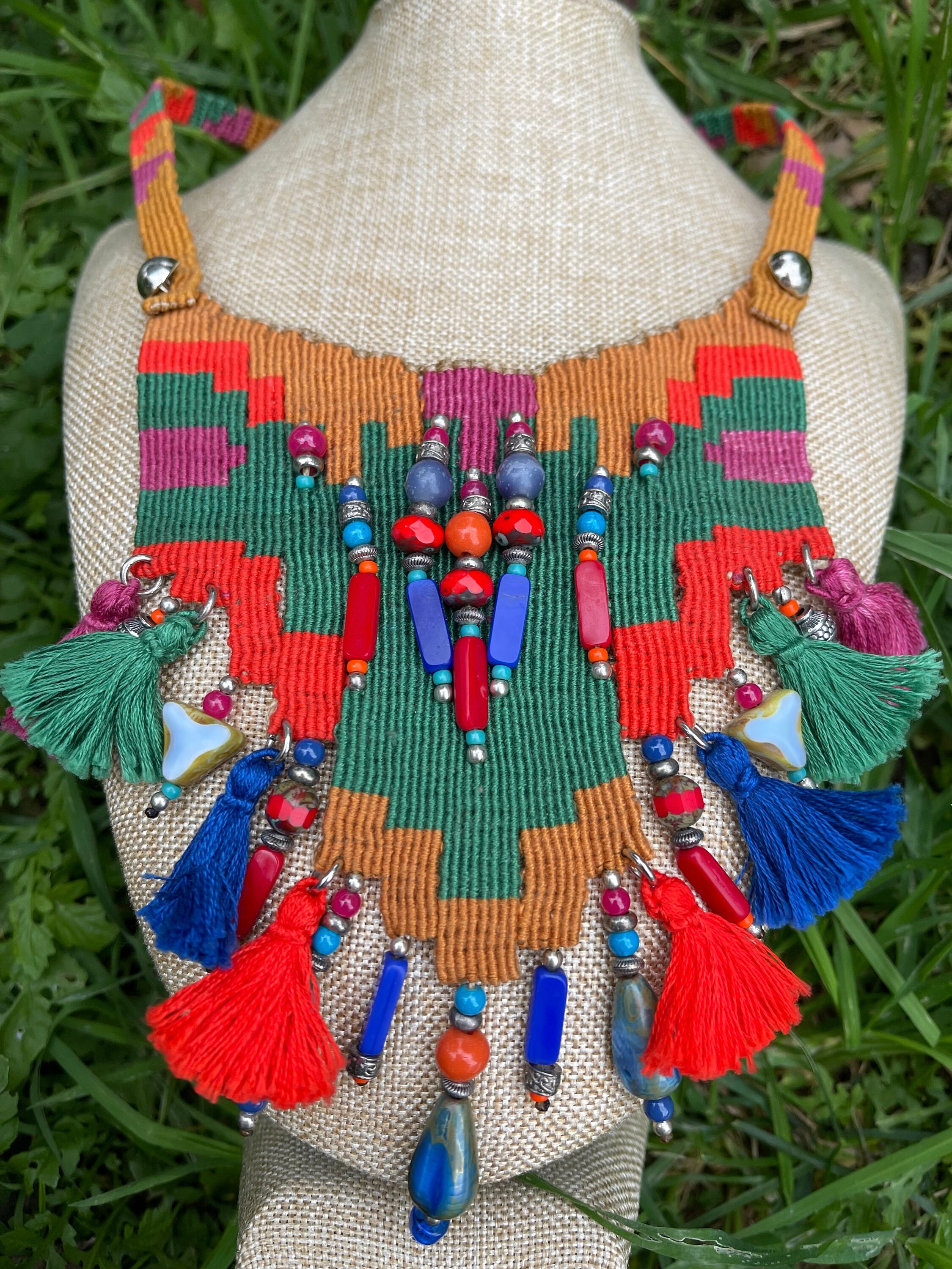 Macrame Necklace , Talisman Necklace , Bohemian Neclace , Unique Boho ...