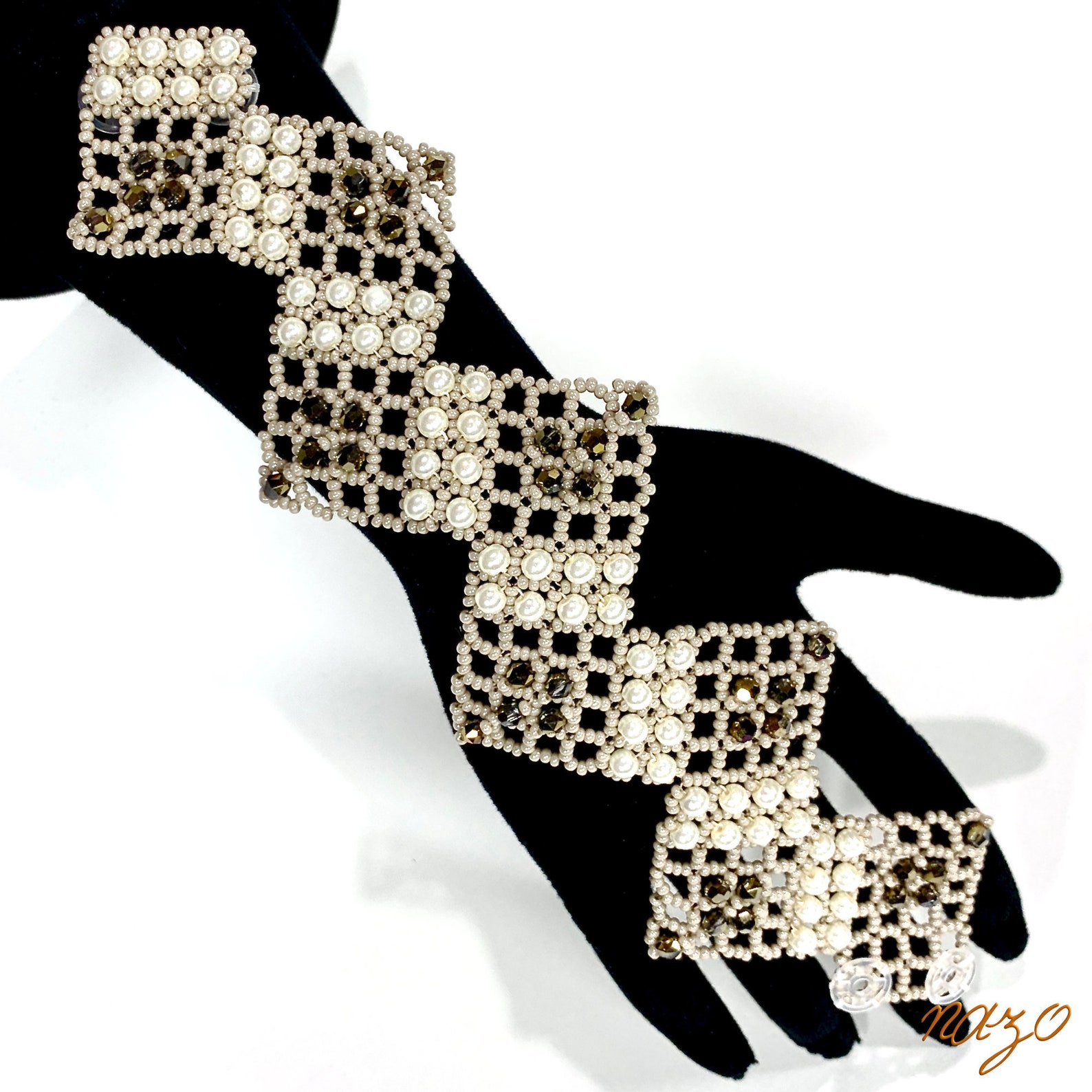 Spanish Lace Bracelet - Lace Bracelet - Beige Bracelet - Beadwoven Cuff ...