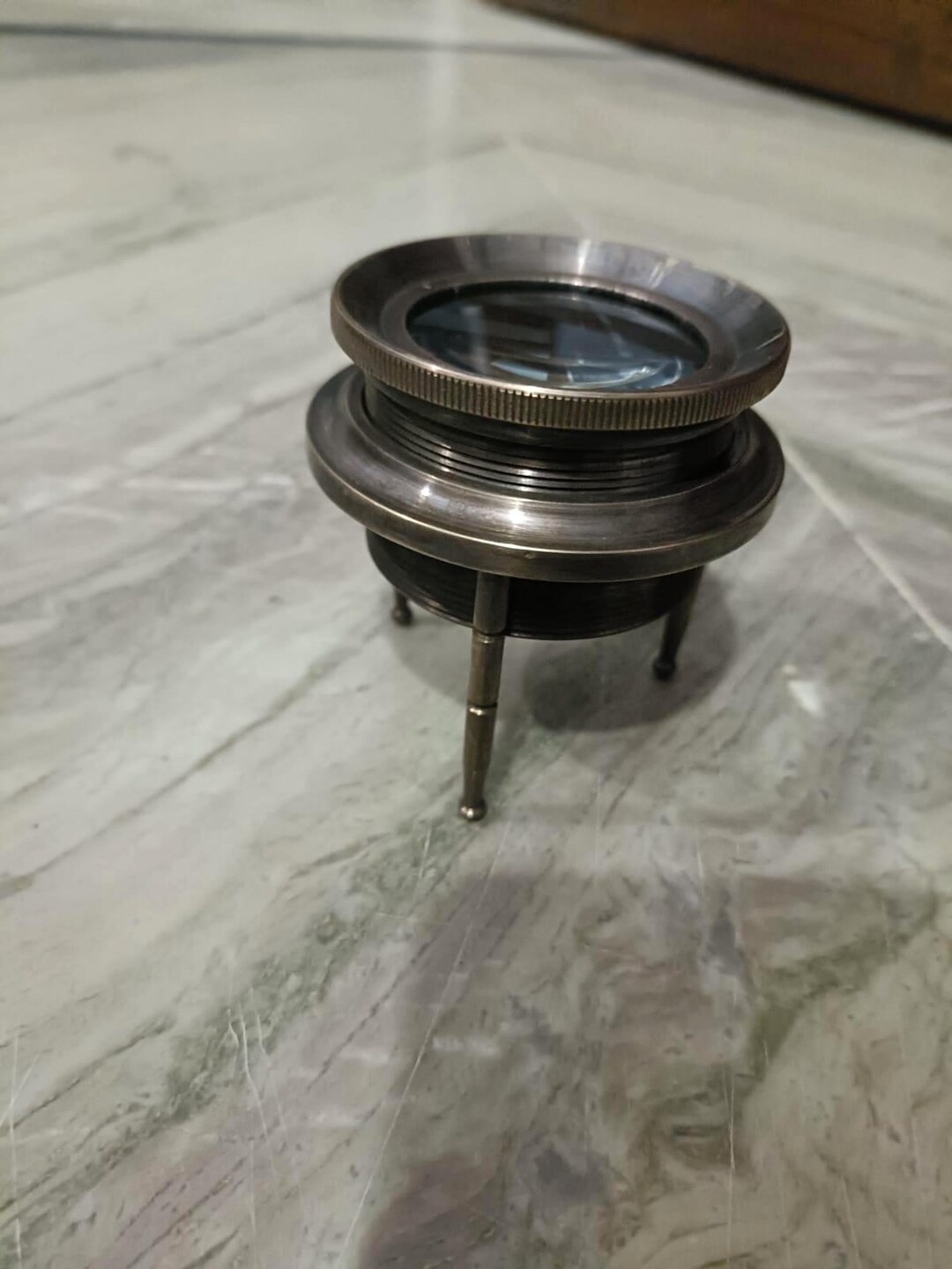 Timeless Brass Desktop Magnifier – Adjustable Lens & Classic Look" - Etsy