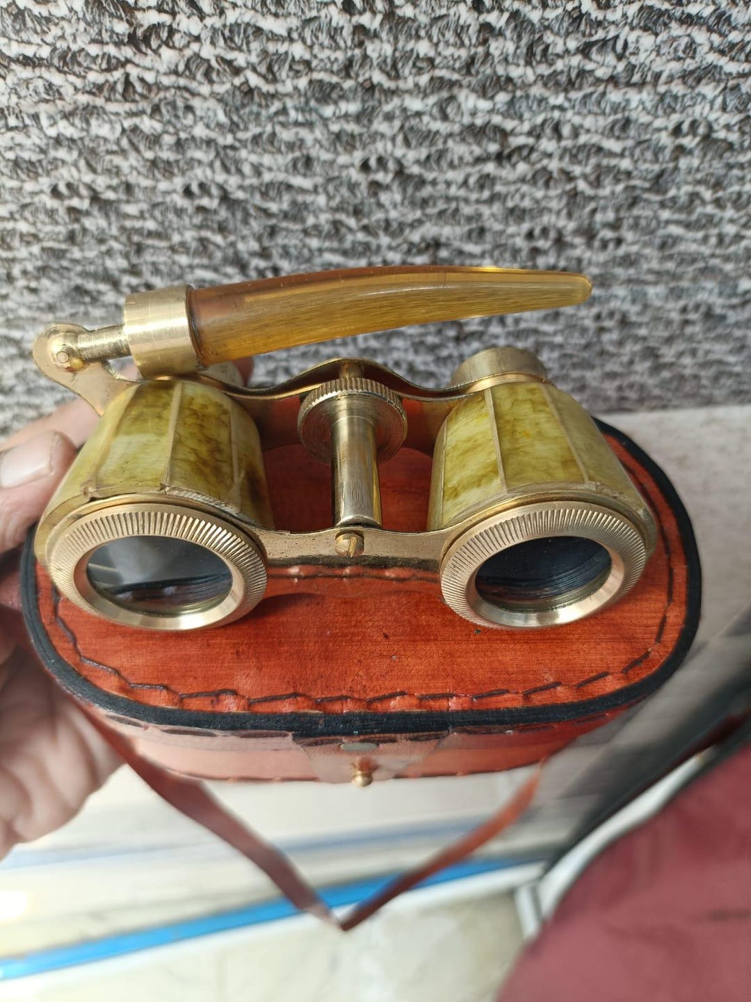 Antique Vintage Opera Glasses Binoculars Golden Mother of Pearl ...