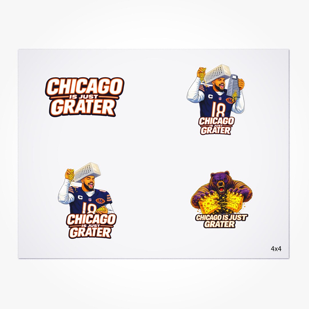 Fan Inspired Chicago is Just Grater Sticker 4 Pack, Chicago Football ...
