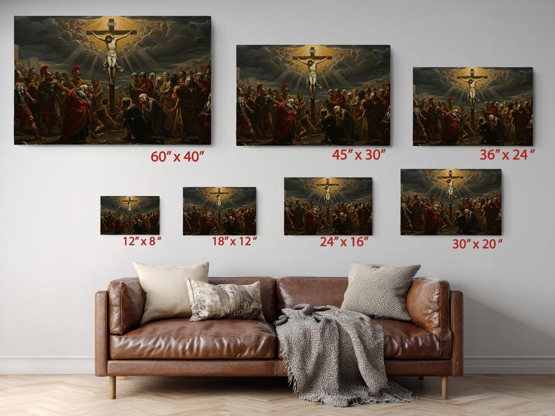 Crucifixion of Jesus Canvas, Sacred Christian Wall Art, Religious ...