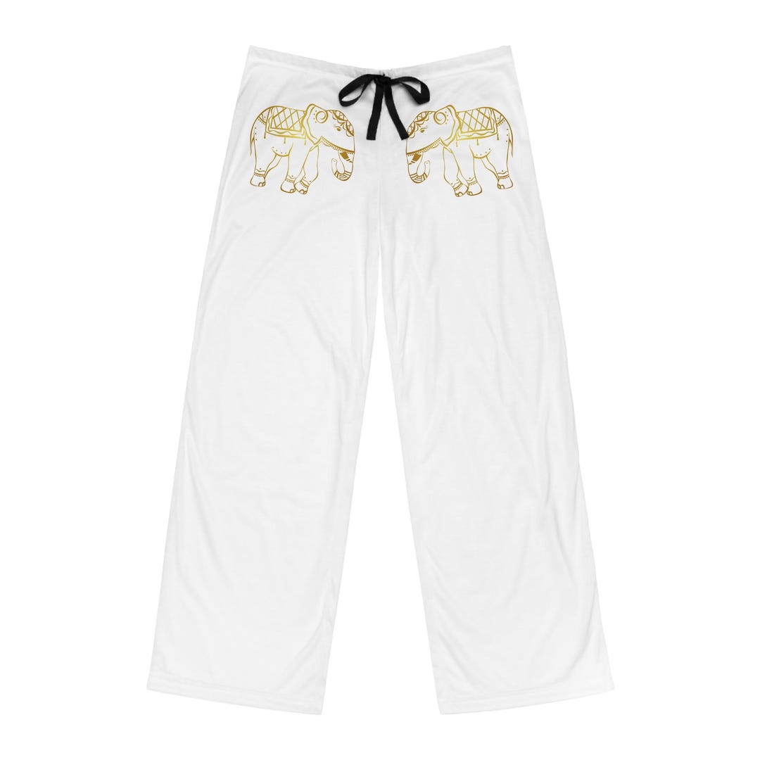 Golden Thai Elephant Pajama Pants: Cultural Loungewear - Etsy