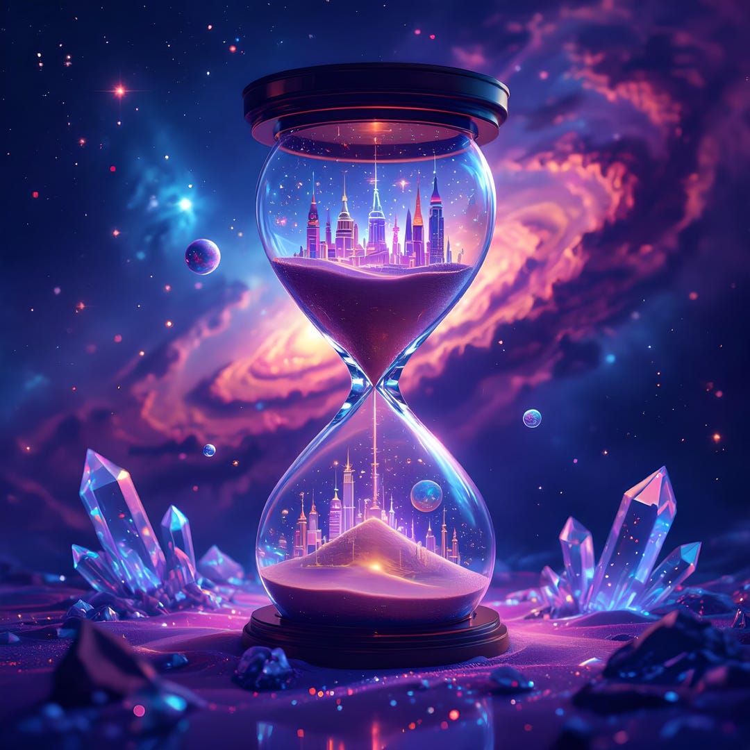 Cosmic Nebula Hourglass Art Print: Limited Edition Sci-fi Decor ...