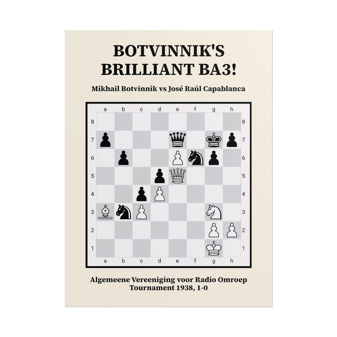 Botvinnik Vs Capablanca Chess Game Poster: Chess Decor Wall Art - Etsy