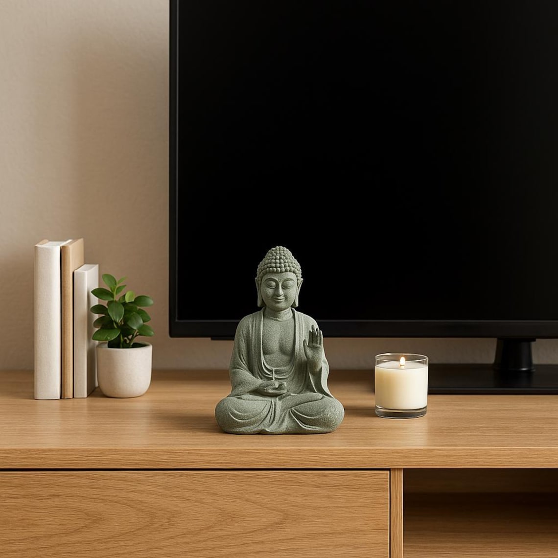 Mini Sandstone Buddha Statue: Zen Desk Decor, Meditation Gift - Etsy