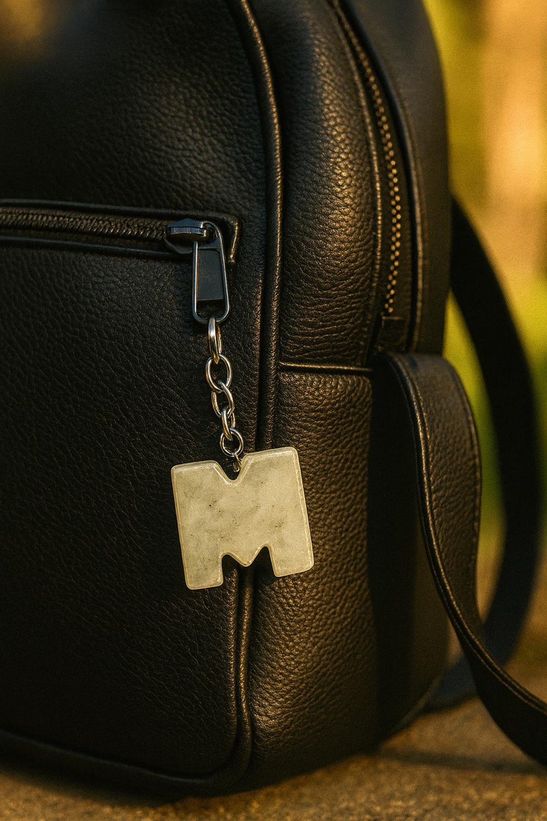 Luxury Onyx Keychain: Minimal Letter Accessory & Gift for Someone ...