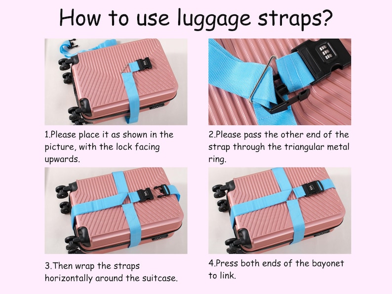 Personalized Embroidered Luggage Strap: 72-inch Polypropylene Travel ...