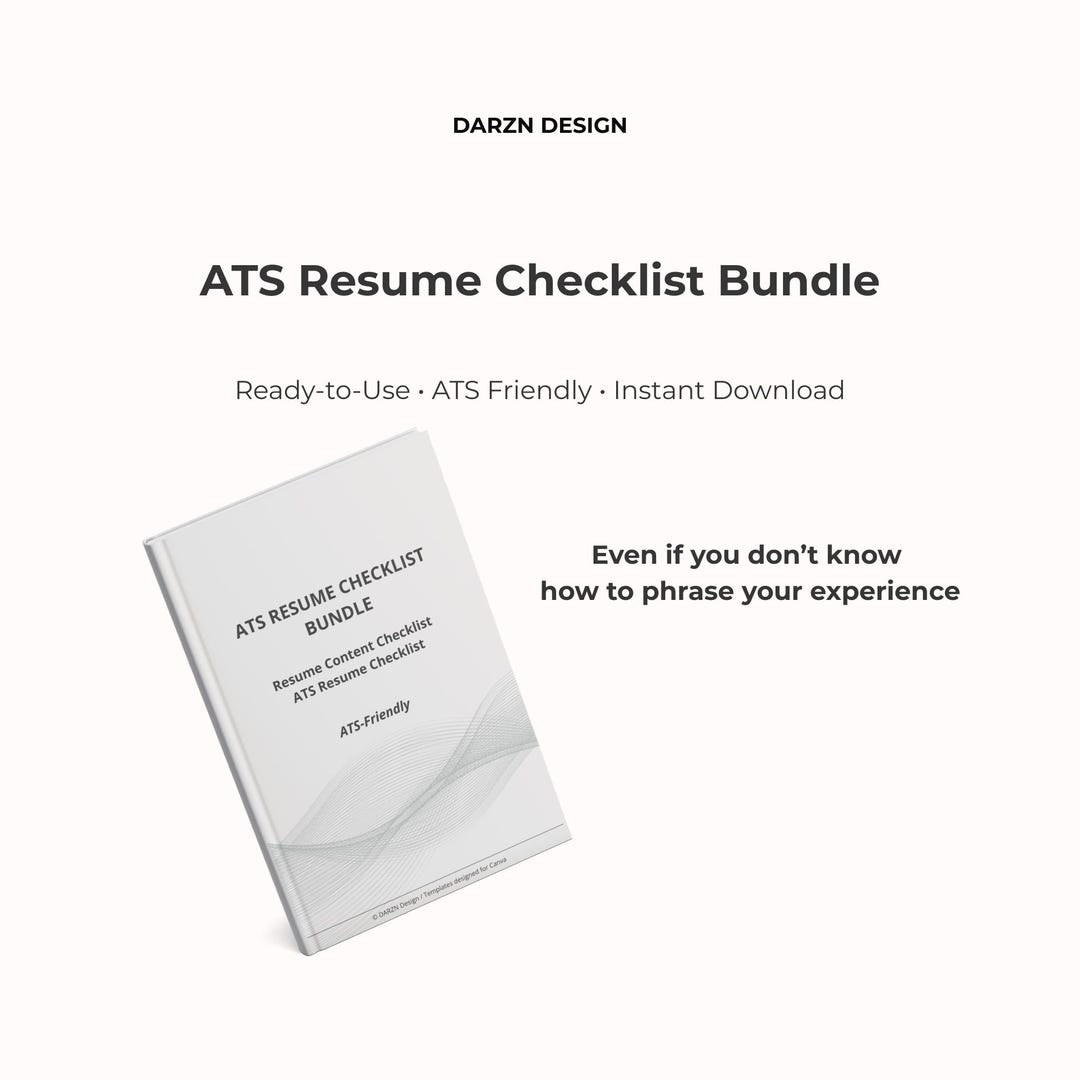 ATS Resume Checklist Bundle | ATS Resume Checklist & Resume Content ...