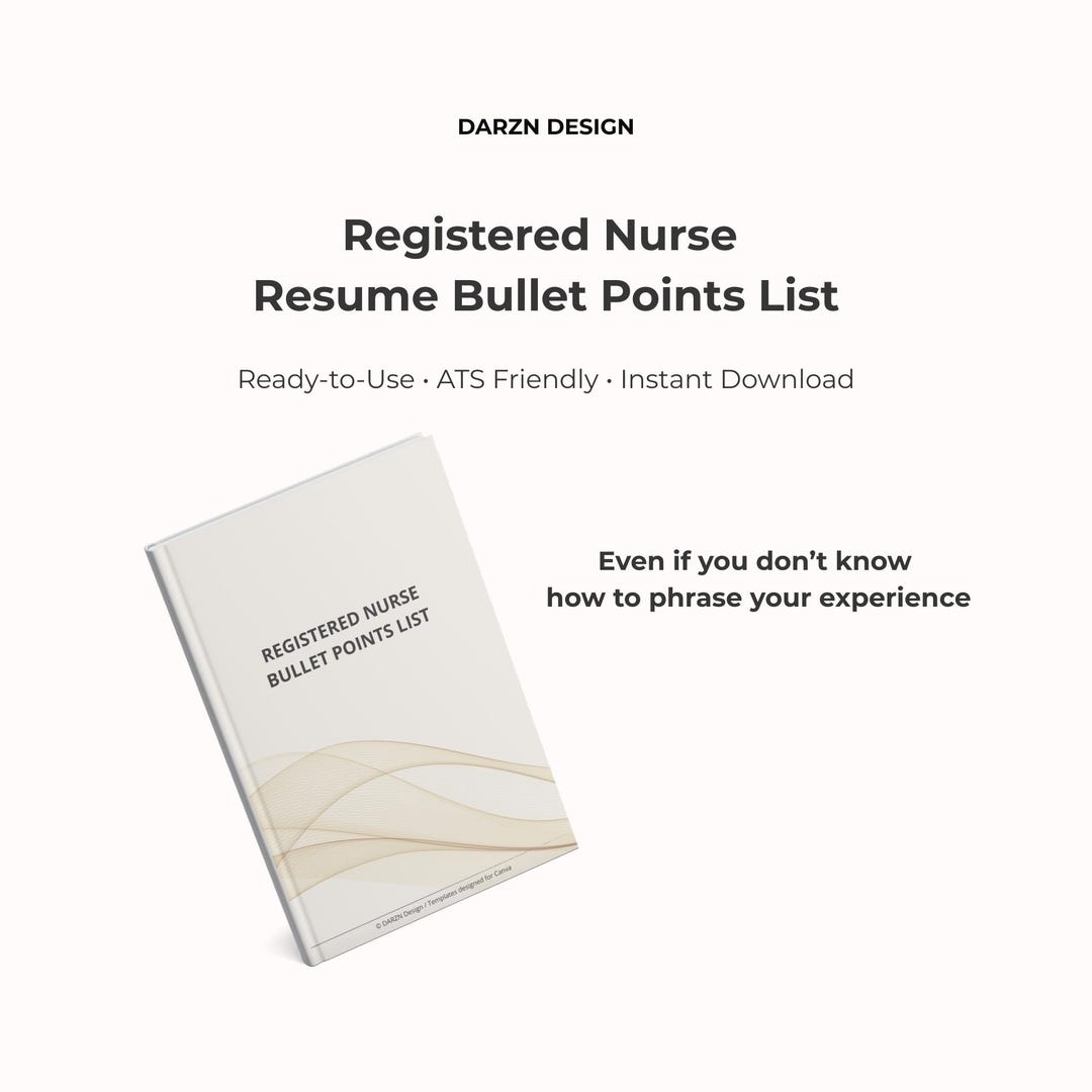 Registered Nurse Resume Bullet Points List | Ready-to-use RN Resume ...