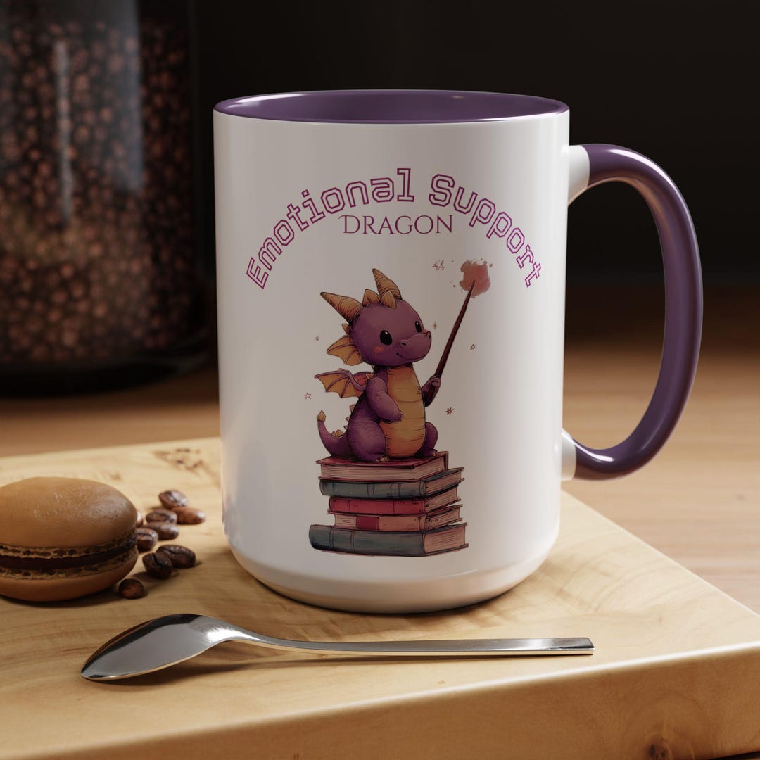 Emotional Support Dragon Mug | Bookish Coffee Mug Gift - Etsy
