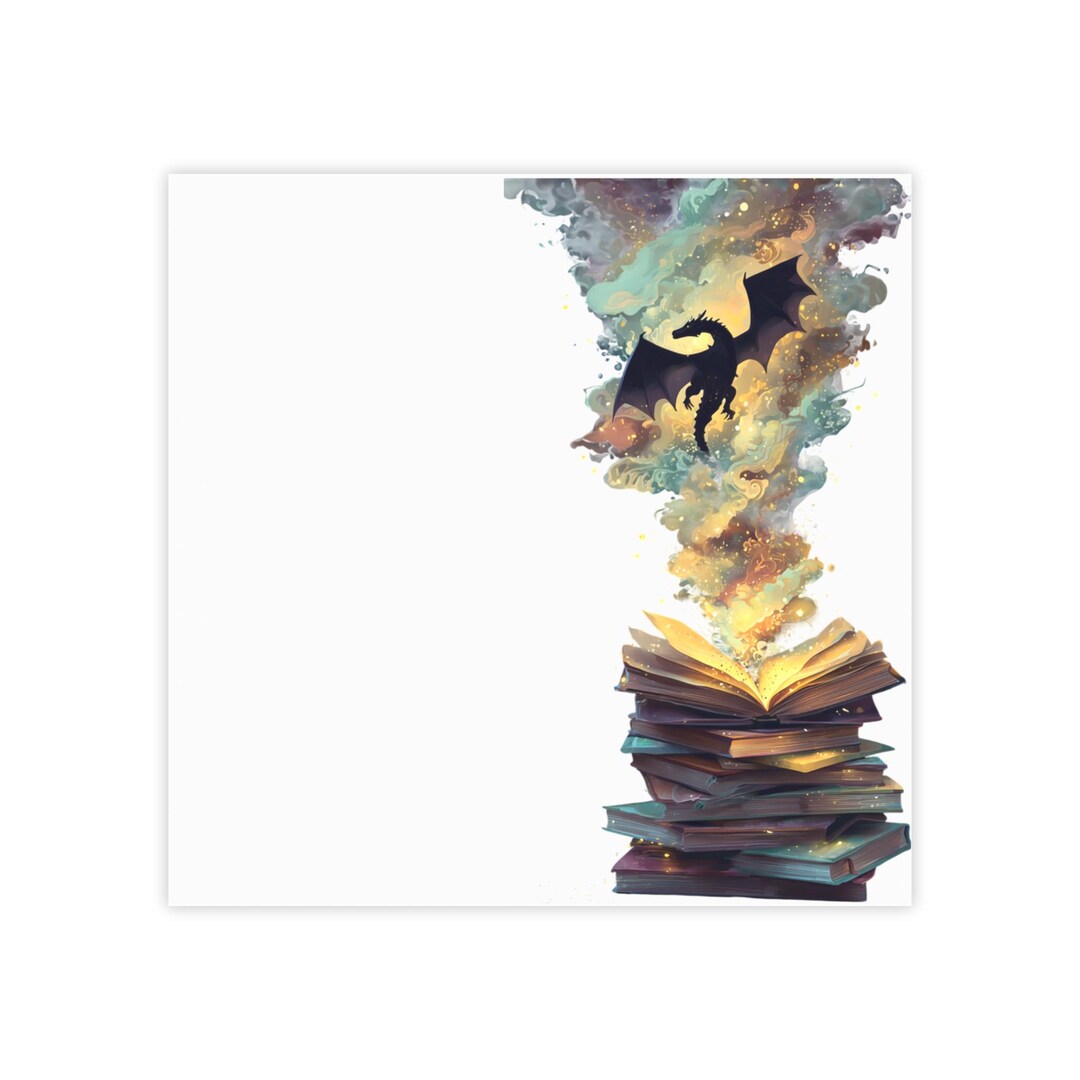 Bookish Dragon Post-it Notes | Fantasy Reader Desk Decor - Etsy