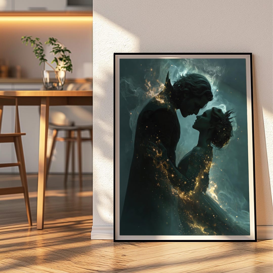 Romantasy Enchanted Couple Wall Art Poster | Reading Nook Decor - Etsy