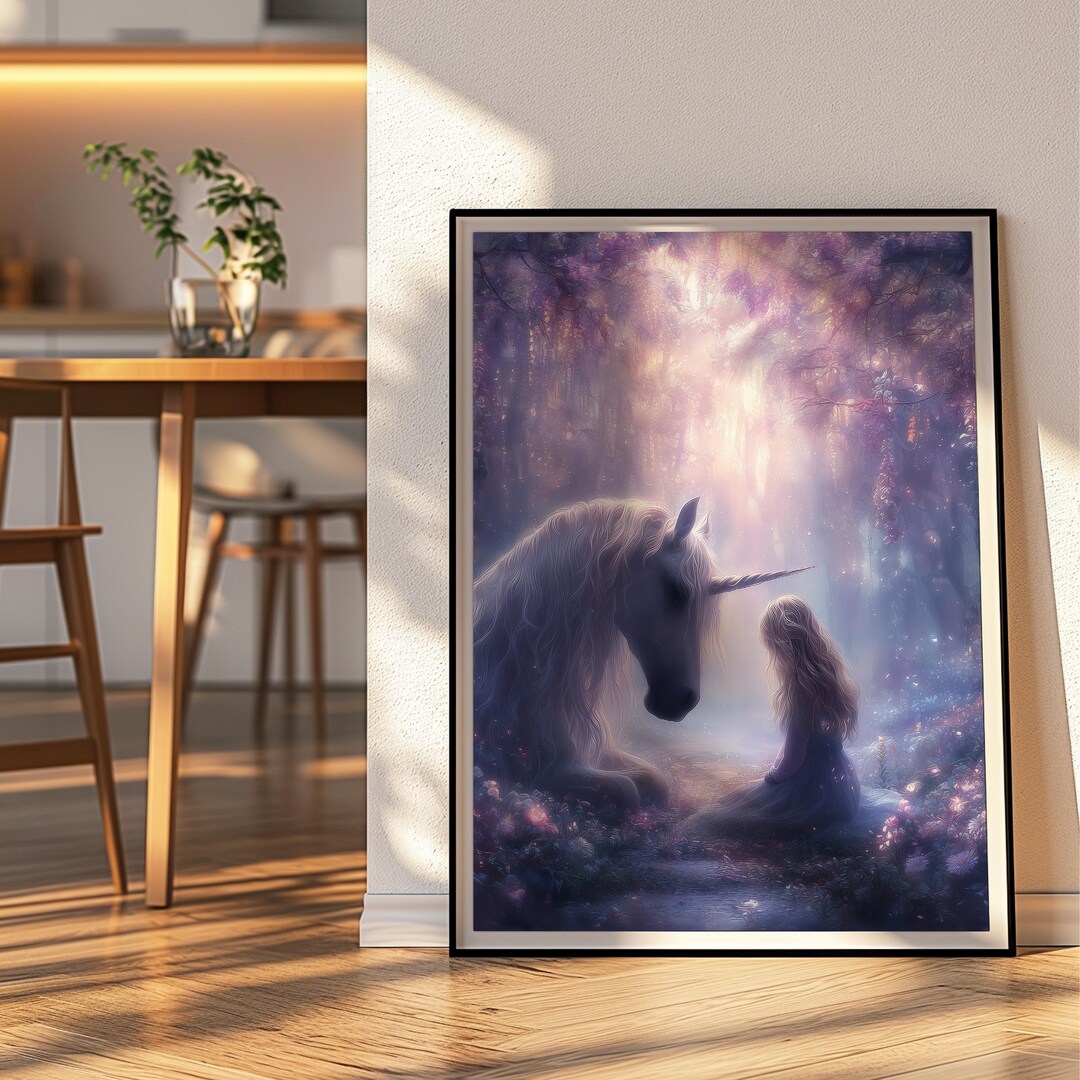 Unicorn Enchanted Forest Wall Art Poster | Fantasy Bookish Reading Nook ...