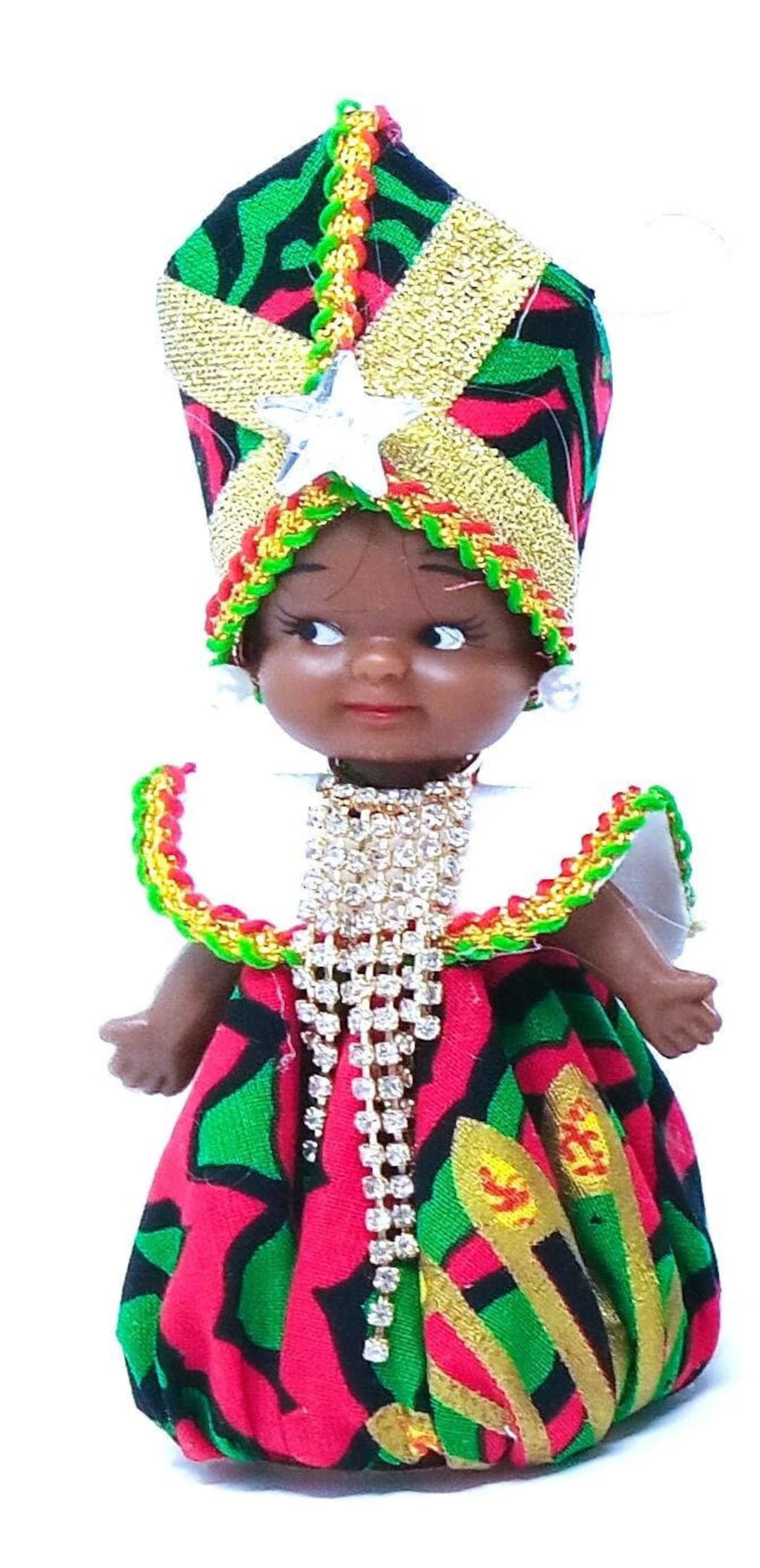 Queen Malaika African American Doll Dressed in Traditional Red, Black ...