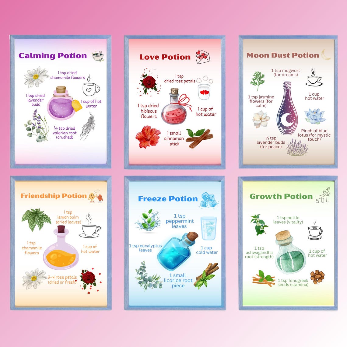 Magic Potion Recipe Cards Printable | Mud Kitchen Recipes | Outdoor ...