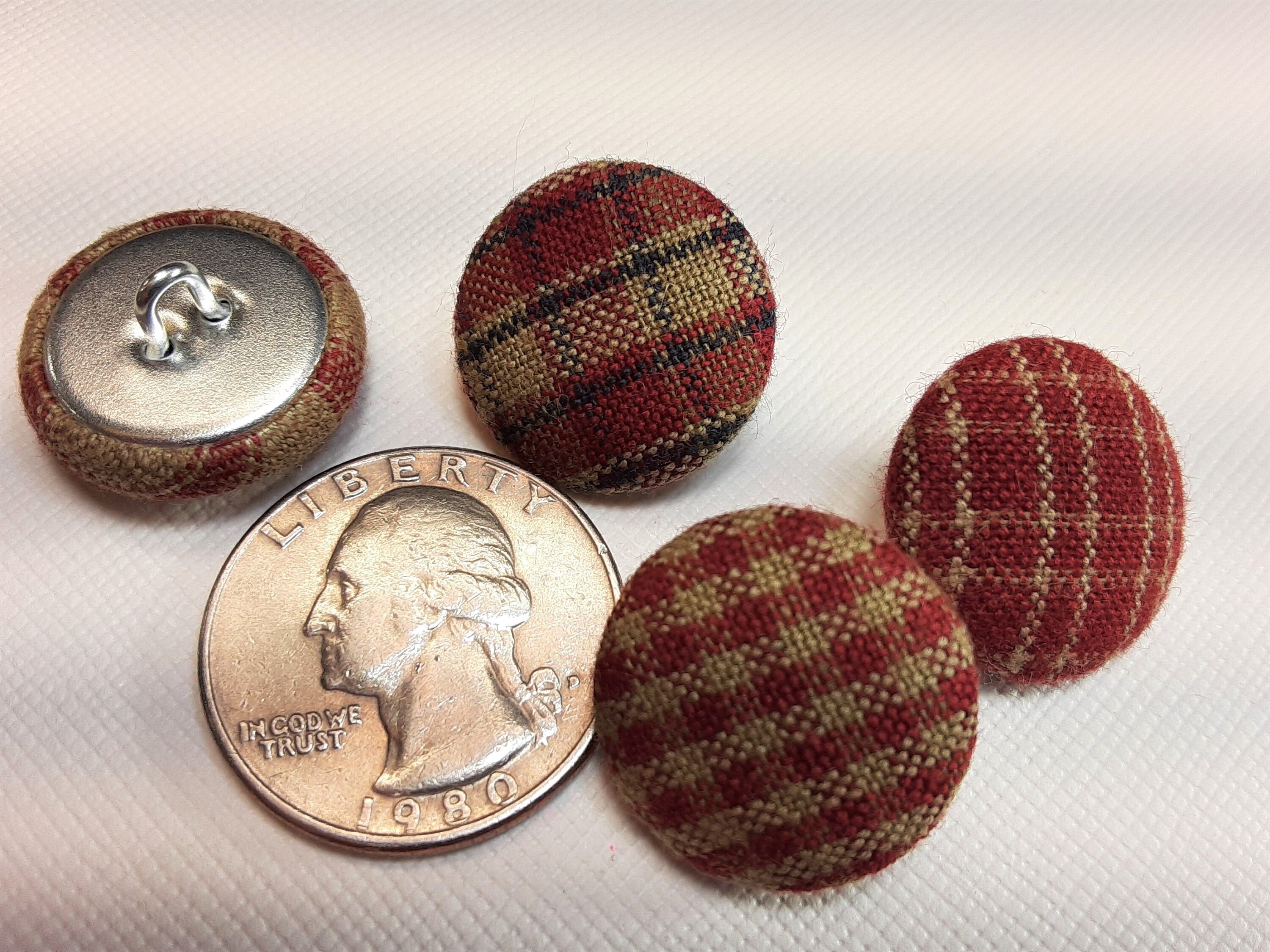 Country Red Plaid Buttons - Etsy