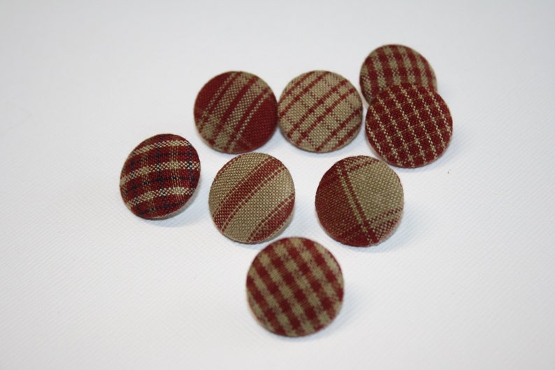 Country Red Plaid Buttons - Etsy